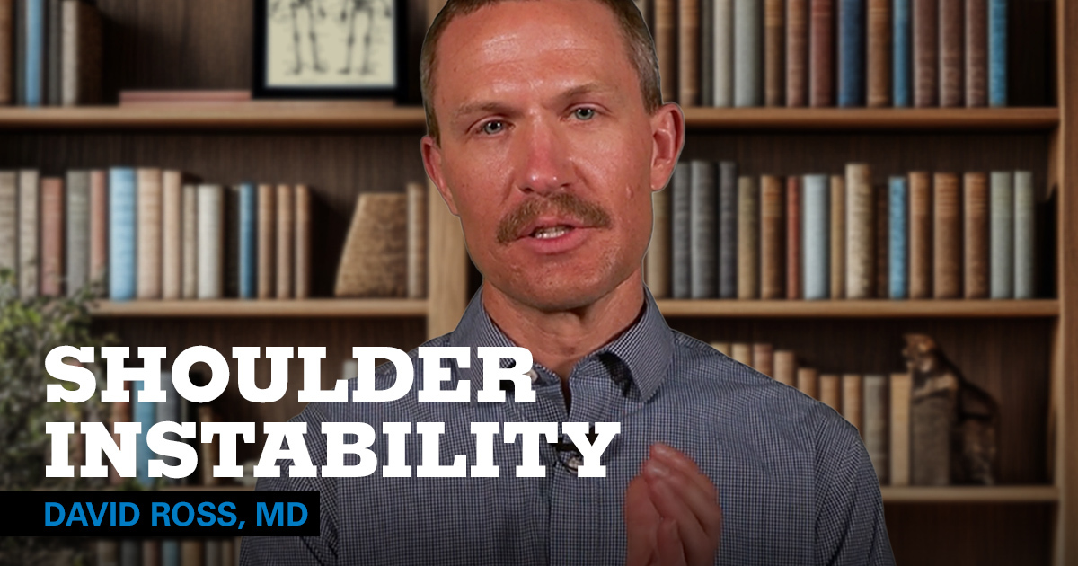 Dr. David Ross discusses shoulder instability, injury, and treatment ...